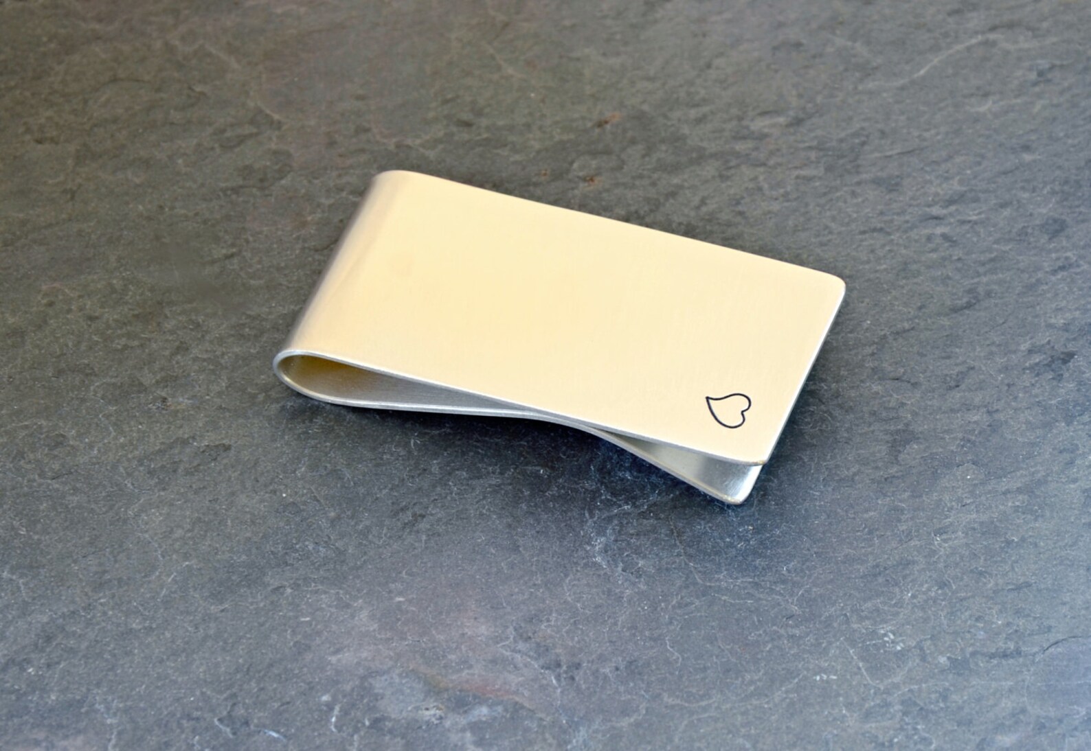 Silver money clip with a Heart and Space to Personalize | Etsy