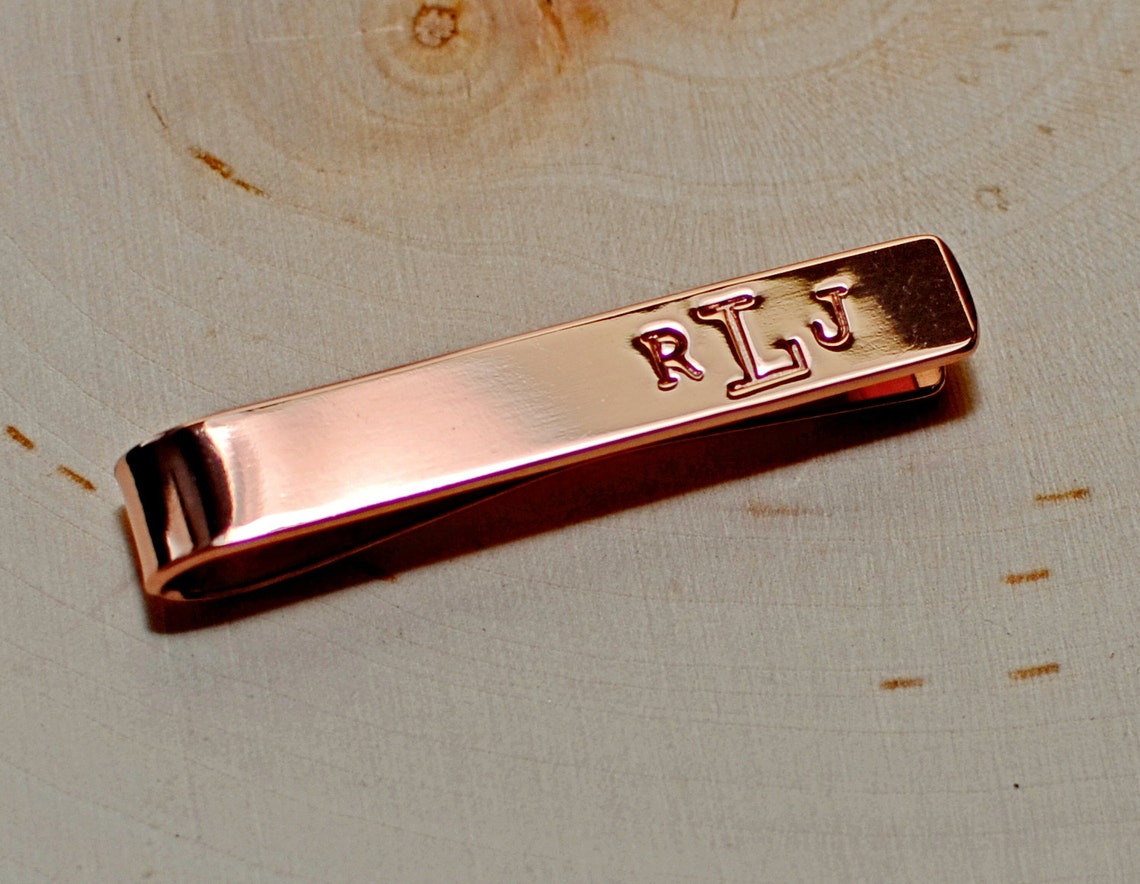 Personalized Monogram Copper Tie Clip for Fashion Statements - Etsy