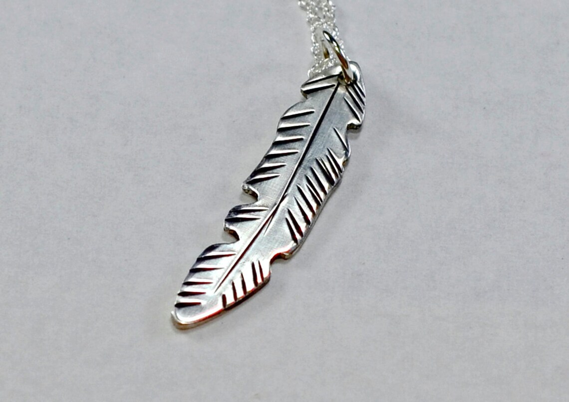 Dainty Feather Necklace in Solid 925 Sterling Silver - Etsy