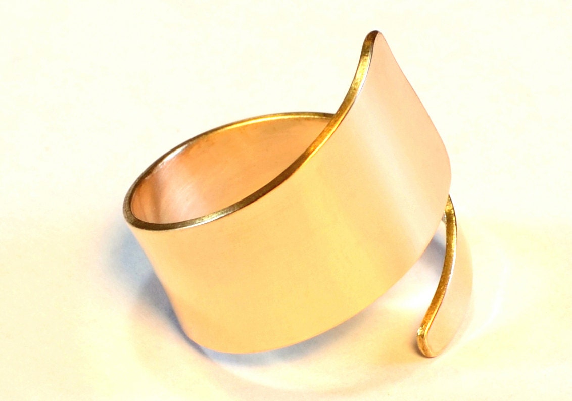 Bronze Bypass Ring in Sleek Modern Styling - Wrap Ring RG636 - Etsy