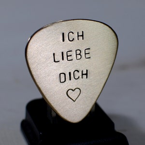14k Gold Guitar Pick With Ich Liebe Dich - I Love You in German - Etsy