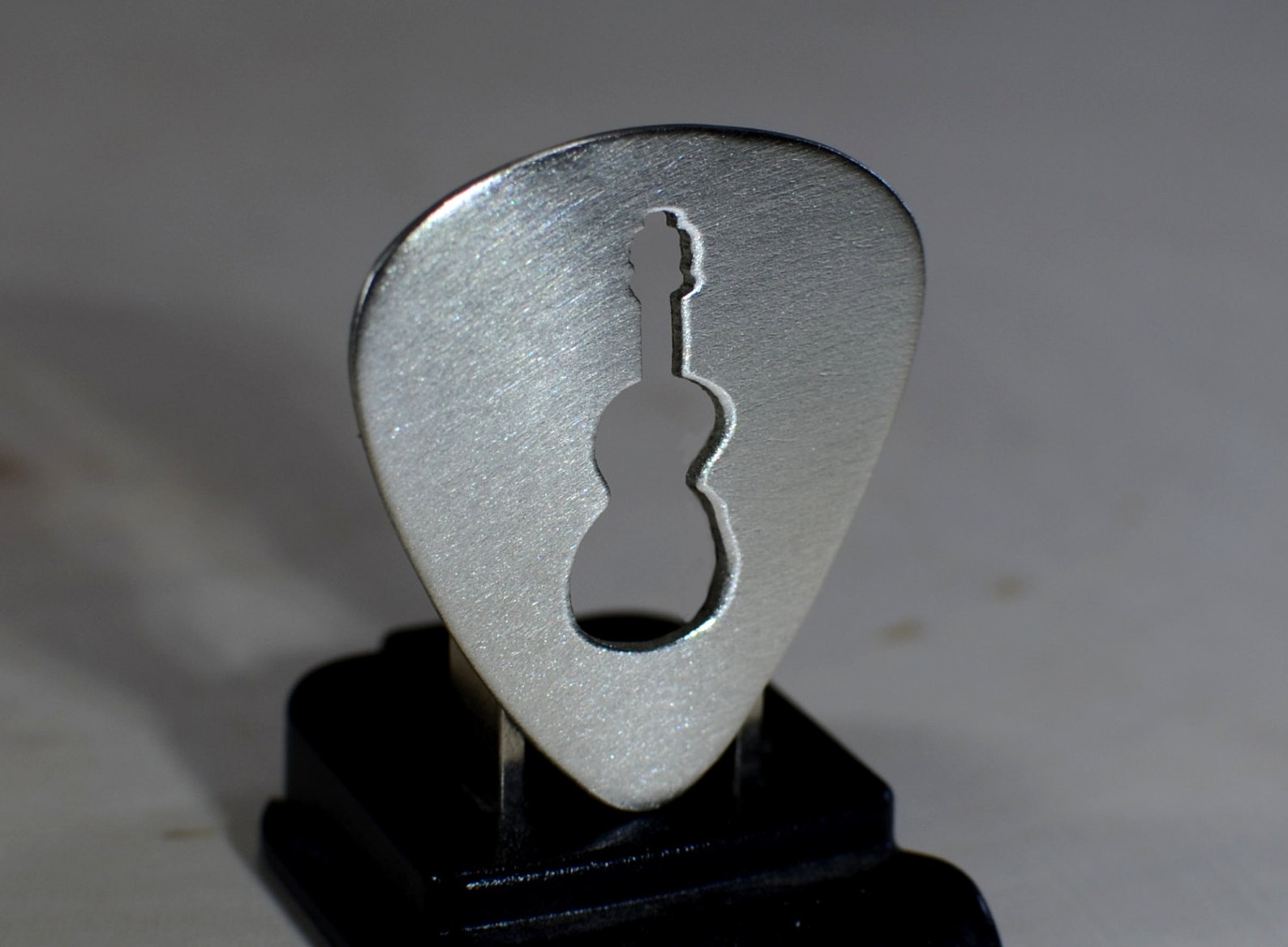 Sterling Silver Guitar Pick With Guitar Cut Out - 25th Anniversary Gift ...