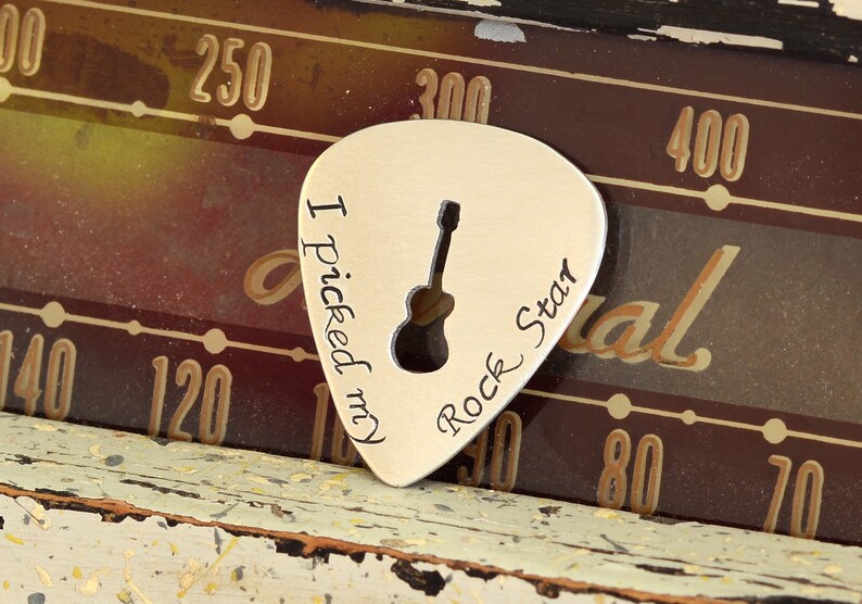 I Picked My Rock Star Guitar Pick With Rocking Guitar Cut Out - Etsy