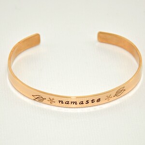 Bronze Namaste Cuff Bracelet for Your Yoga Inspiration - Etsy