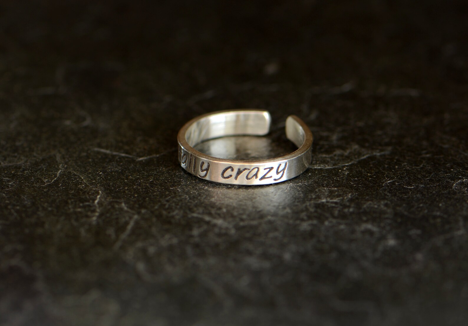 Dainty Sterling Silver Toetally Crazy Toe Ring - Pun and Funny Toe Ring ...