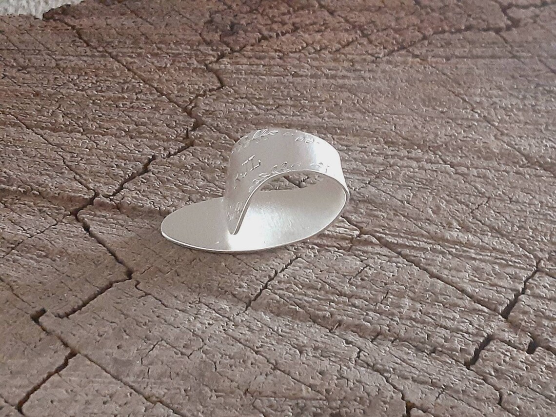 Sterling Silver Thumb Pick Customized With Your Initials - Etsy