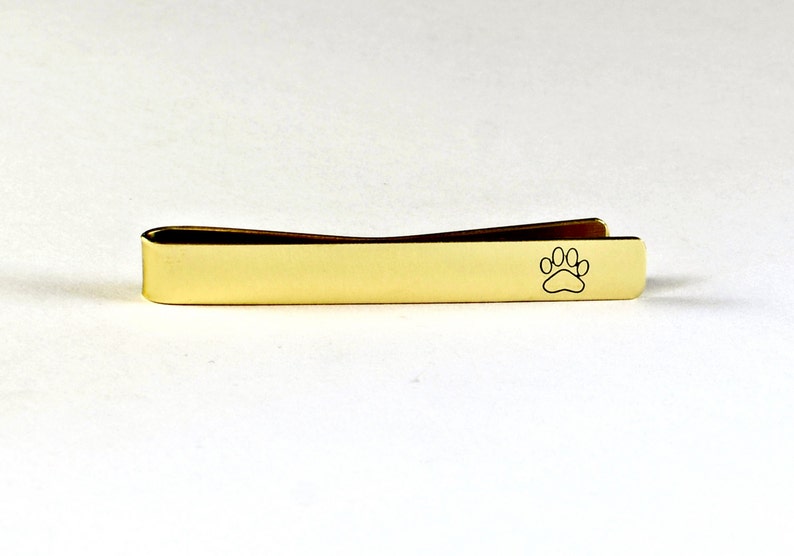 Paw Print Tie Clip Ultra Sleek in Brass to Awaken Your Wild - Etsy
