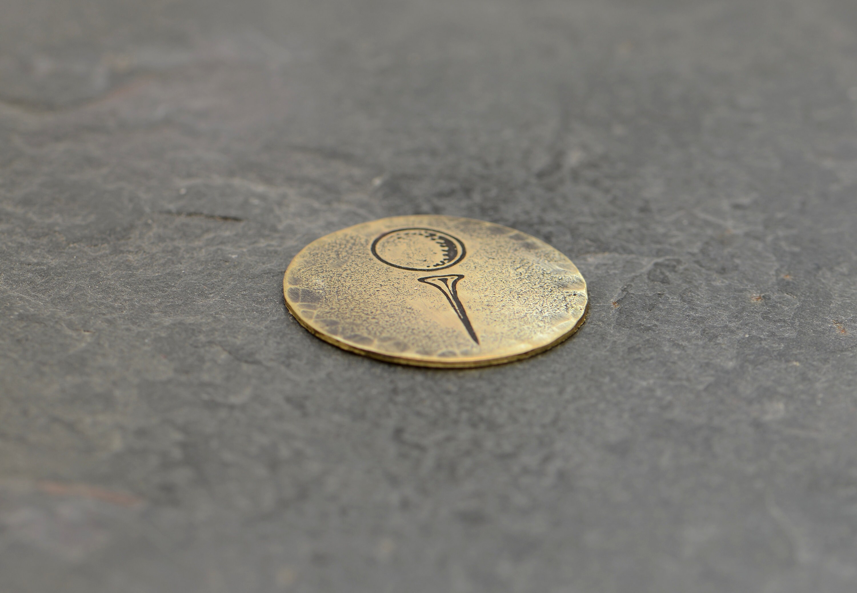 Golf Marker With Rustic Golf Ball on Tee in Brass - Etsy