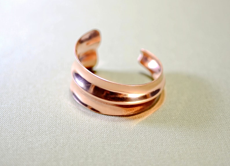 Custom Double Anticlastic Copper Cuff Bracelet With Modern - Etsy