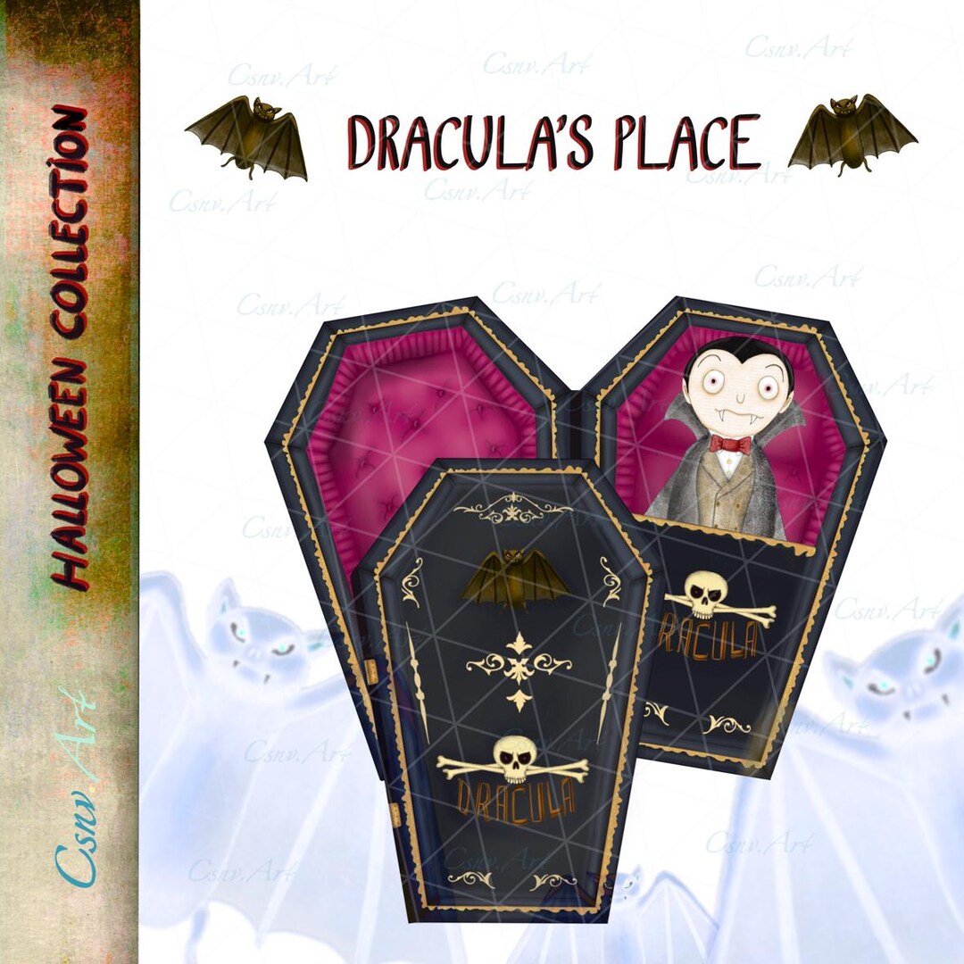 Printable Paper Doll, Paper Puppet, Dracula Paper Doll and Coffin ...