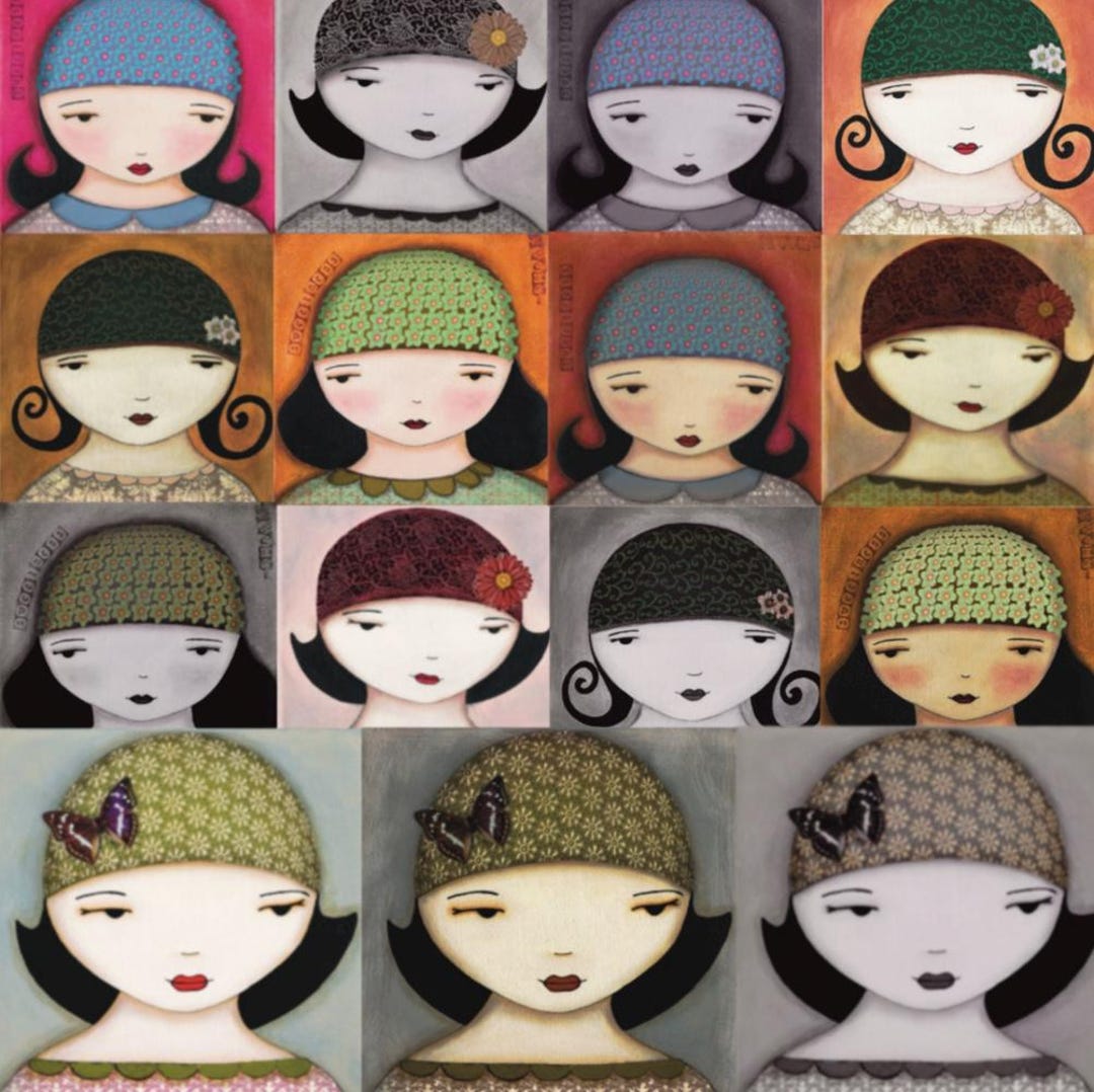 Vintage Girl Art Print Set Printable Wall Art & Poster Instant Download ...