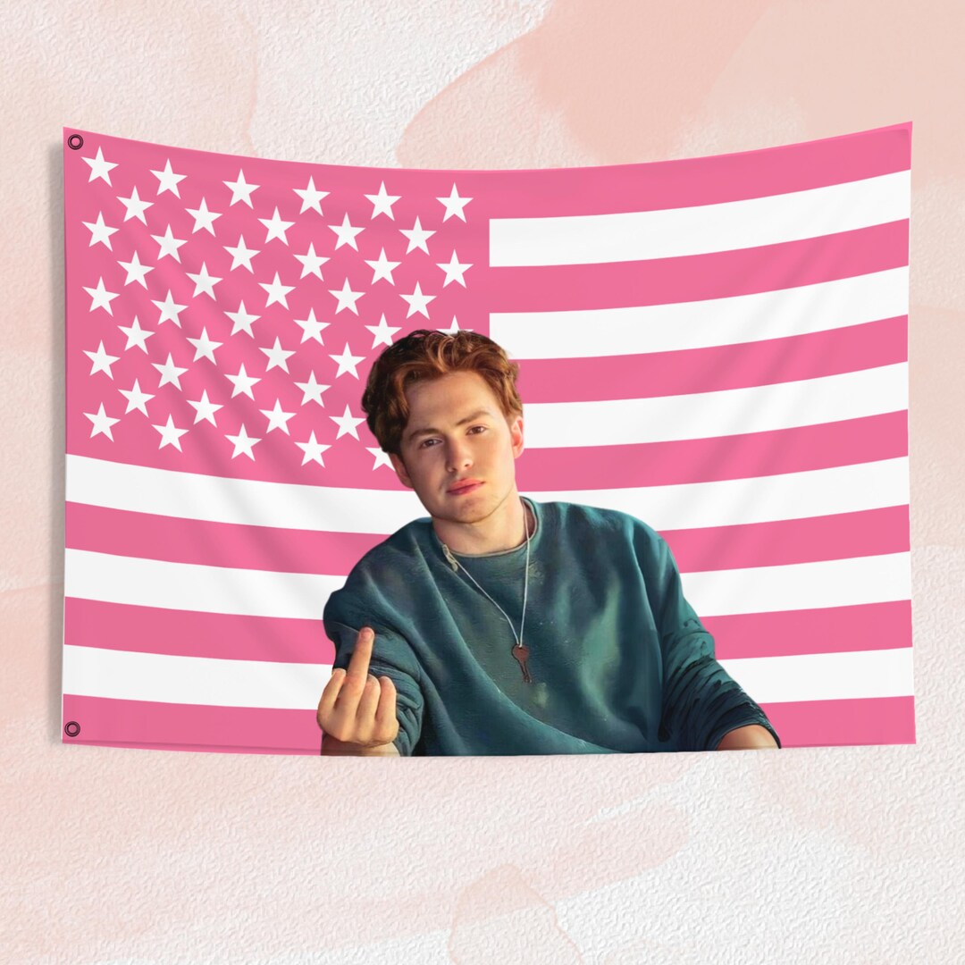 Kit Connor | Pink Flag | Nick Nelson Photo | Pink USA America Flag | Heartstopper Fan Art Home ...