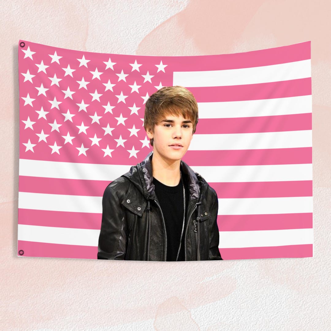 Justin Bieber | Pink Flag | Bieber Fan Art | Pink USA America Flag ...