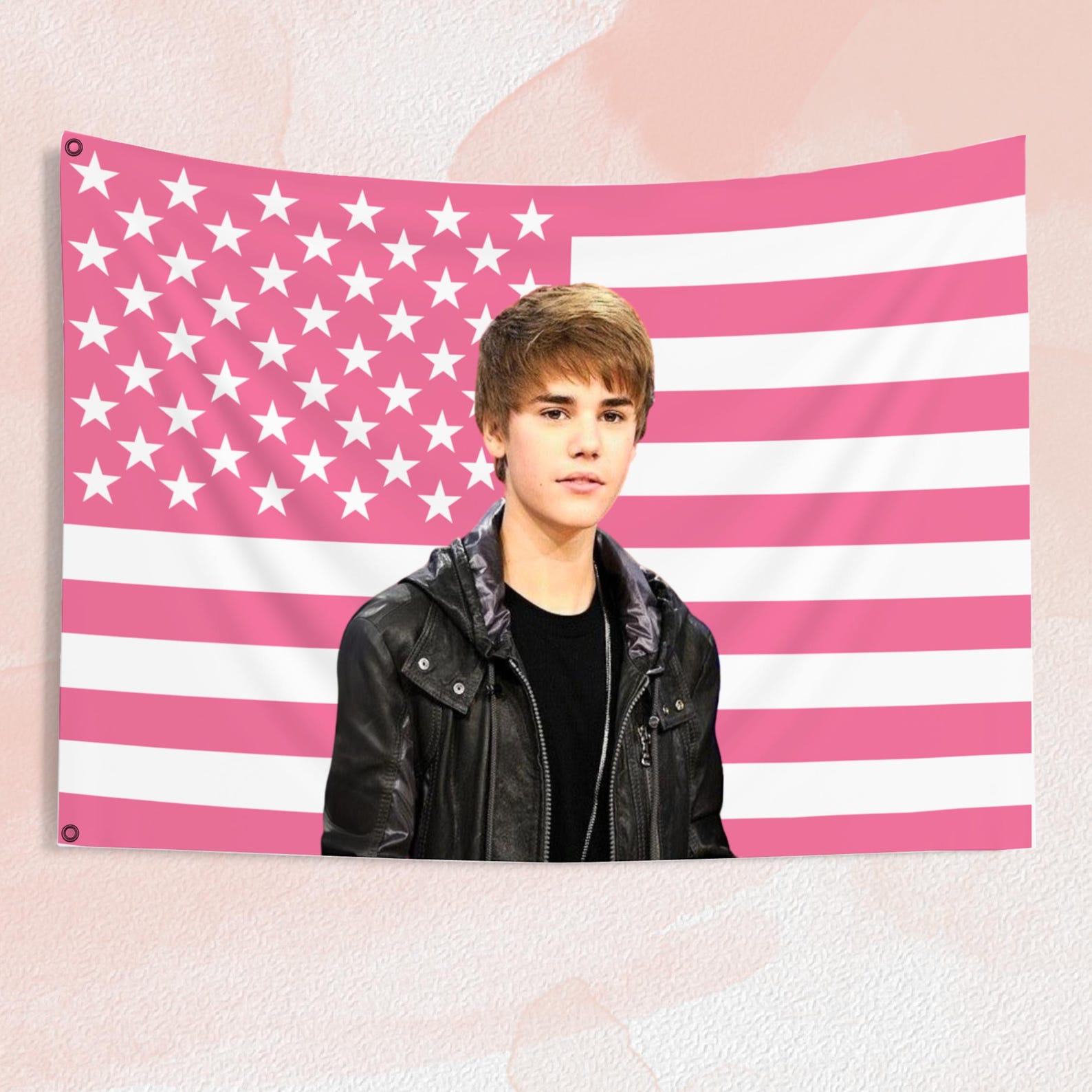 Justin Bieber | Pink Flag | Bieber Fan Art | Pink USA America Flag ...