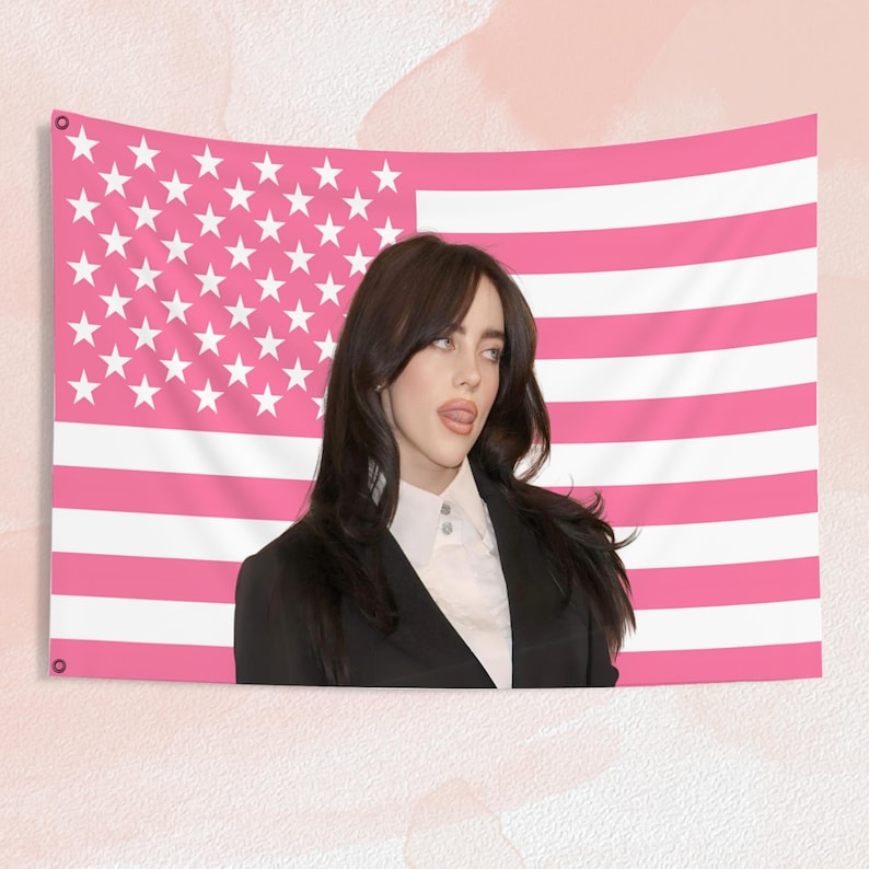 Billie Eilish | Pink Flag | Billie Eilish Photo | Pink USA America Flag ...