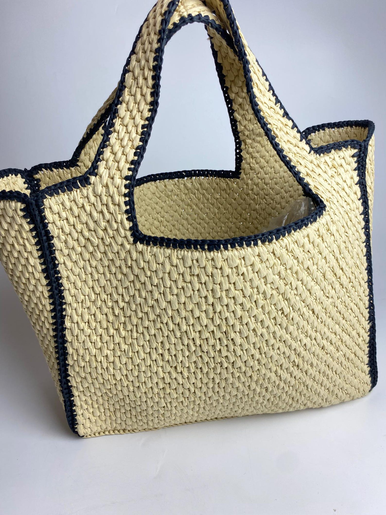 Handmade Crochet Raffia Box Bag – Summer Daily Purse With Structured ...