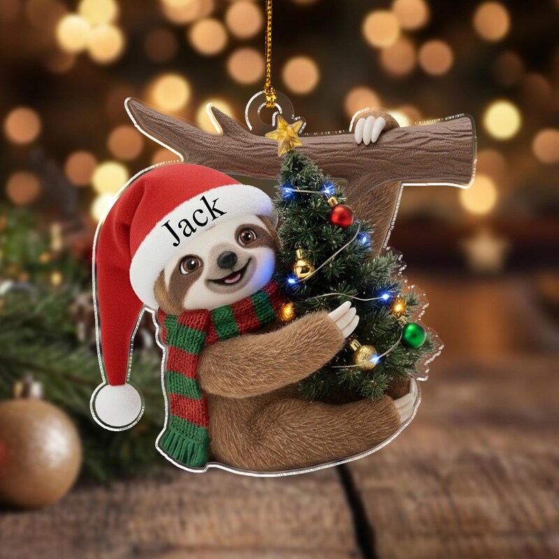 Sloth Christmas Ornament - Etsy
