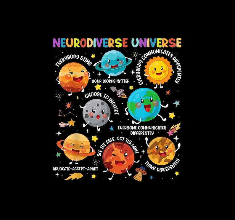 Neurodiverse Universe Png, Autism Awareness Shirt, Mental Health Png ...