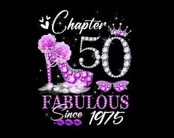 Chapter 50 Fabulous Since 1975 Png, 50th Birthday Png - Etsy