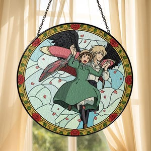 Howls Moving Castle Stained Glass Acrylic Suncatcher, Studio Ghibli ...