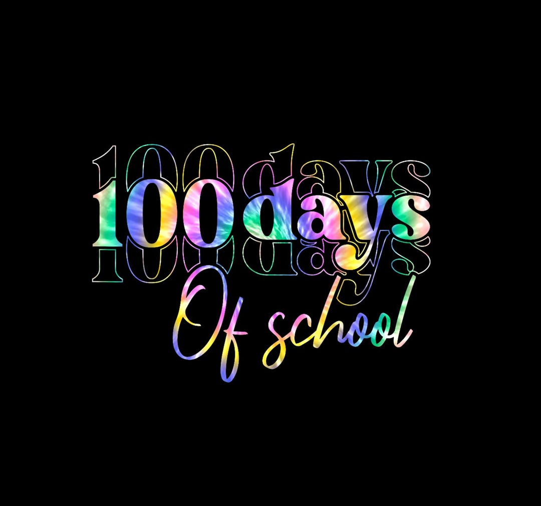 100 Days Smarter PNG Retro Tie-dye Leopard Print Design Digital ...