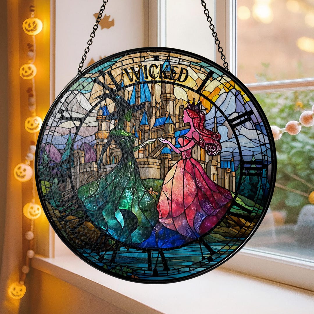 Wicked Witches Stained Glass Suncatcher, Gothic Fantasy Window Hanging ...