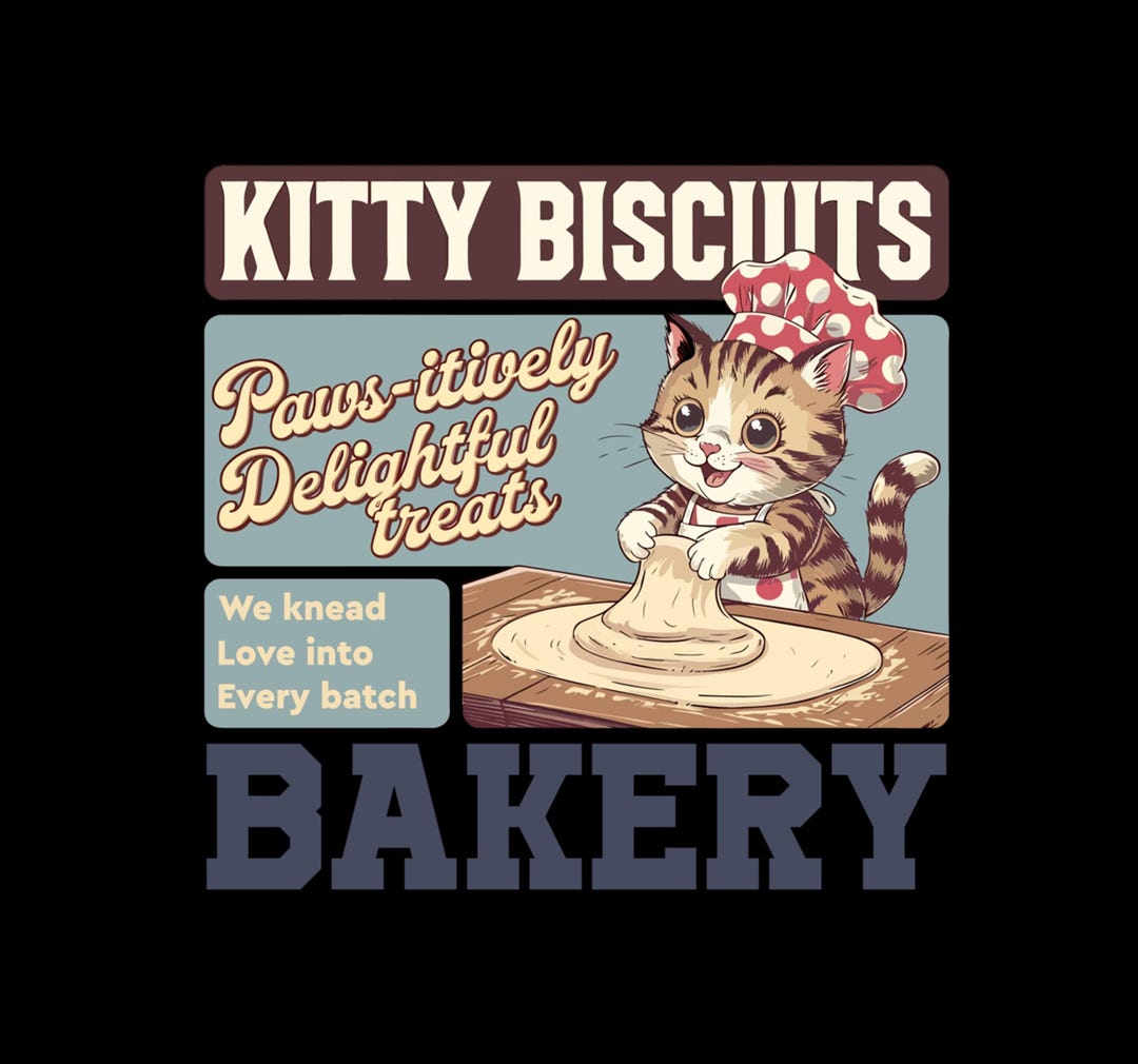 Kitty Biscuits Bakery We Knead Em You Need Em Png, Cat Biscuits for Children Women and Bakers ...