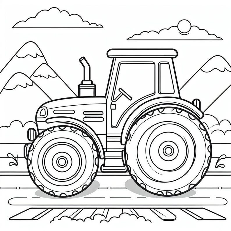 TRACTOR Coloring Book. 48 Pages. Kids, Printable, Activity, Drawing ...