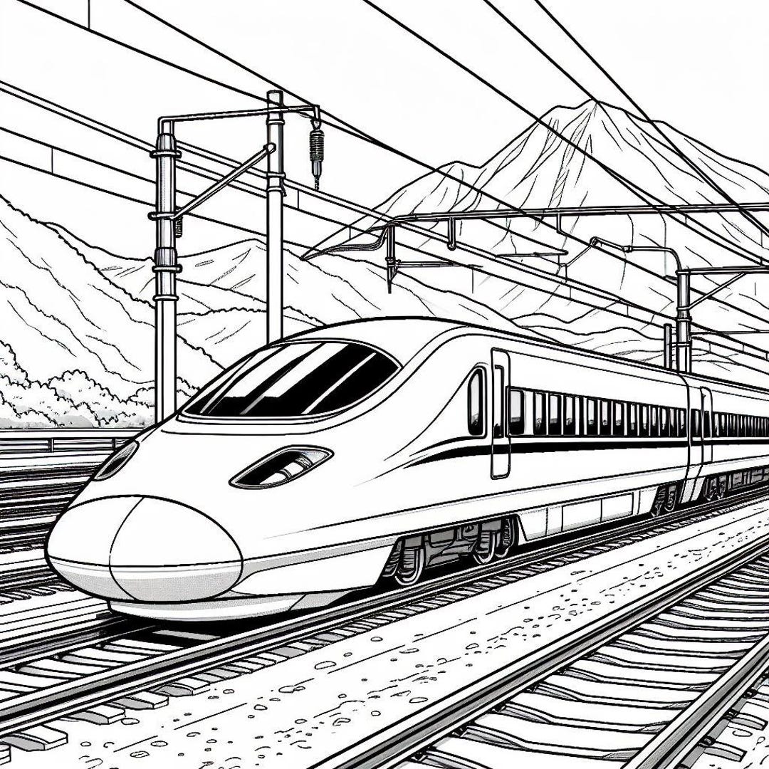 TRAIN Coloring Book. 41 Pages. Kids, Printable, Activity, Drawing, Art ...