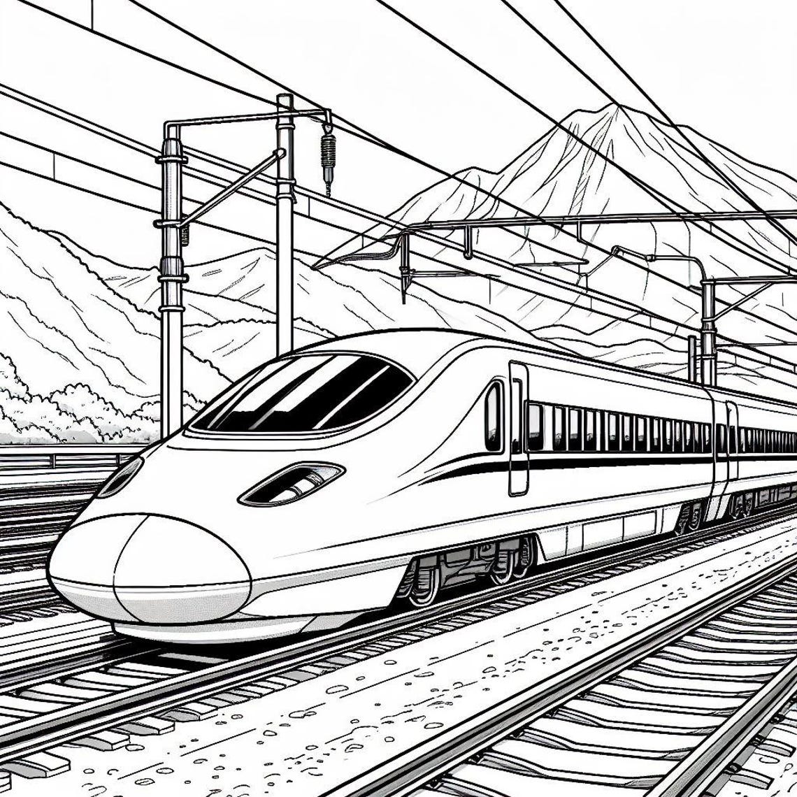 TRAIN Coloring Book. 41 Pages. Kids, Printable, Activity, Drawing, Art ...