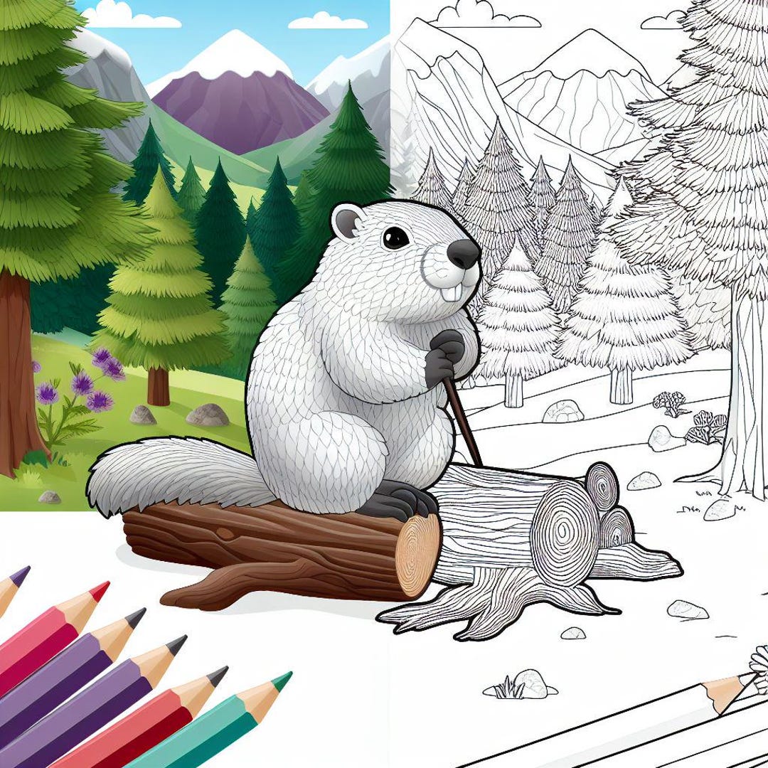 MARMOT Coloring Book. 44 Pages. Kids, Printable, Activity, Drawing, Art ...
