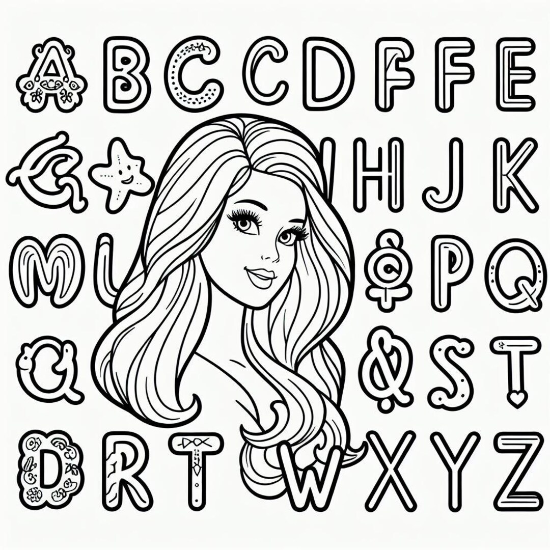 ABCDEF ALPHABET Coloring Book. 18 Pages. Kids, Printable, Activity ...
