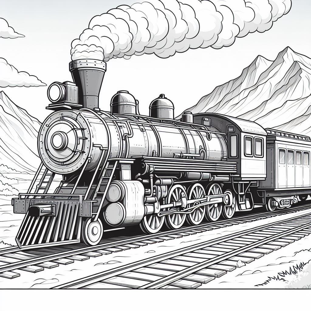 TRAIN Coloring Book. 41 Pages. Kids, Printable, Activity, Drawing, Art ...