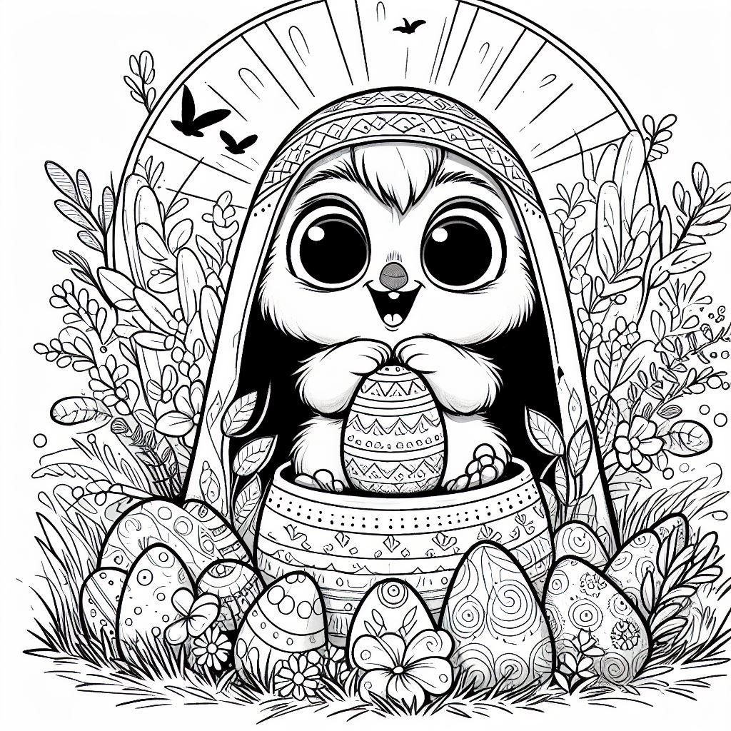 EASTER - BUNNY Coloring Book. 50 Pages. Kids, Printable, Activity ...