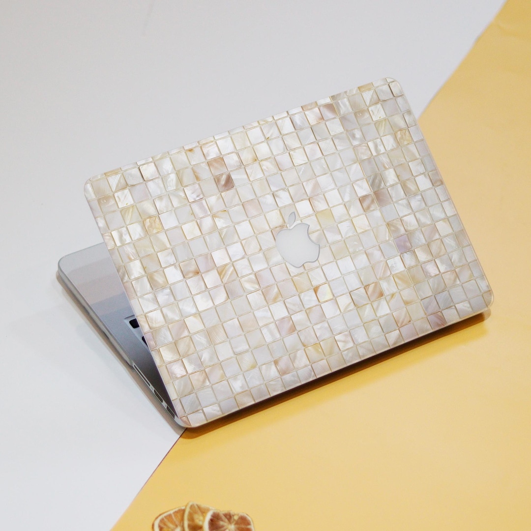 White Glass Mosaic Print Hardshell Protective Case, MacBook Air 11 13 ...