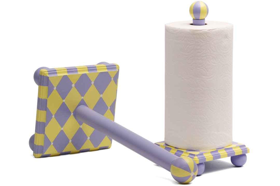 Hand Painted Yellow and Lavender Purple Paper Towel Holder - Etsy
