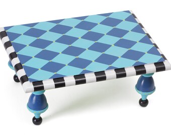 Blue and White Plant Stand - Etsy