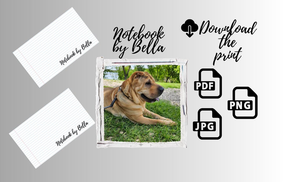 Printable 8.5x11 Notebook by Bella | Stylish Digital Download for ...