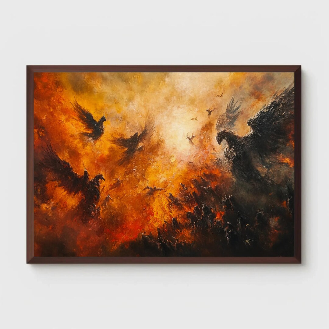 Fall of Lucifer Biblical Wall Art PNG a Unique Dramatic Graphic for T ...