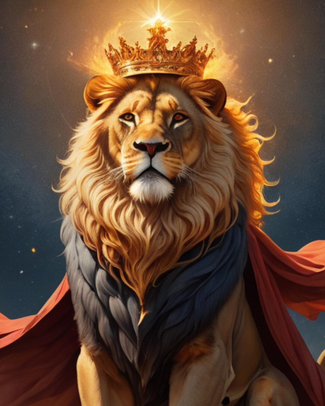 Celestial Vibes Art Leo Digital Print: Celestial Lion Zodiac Astrology ...