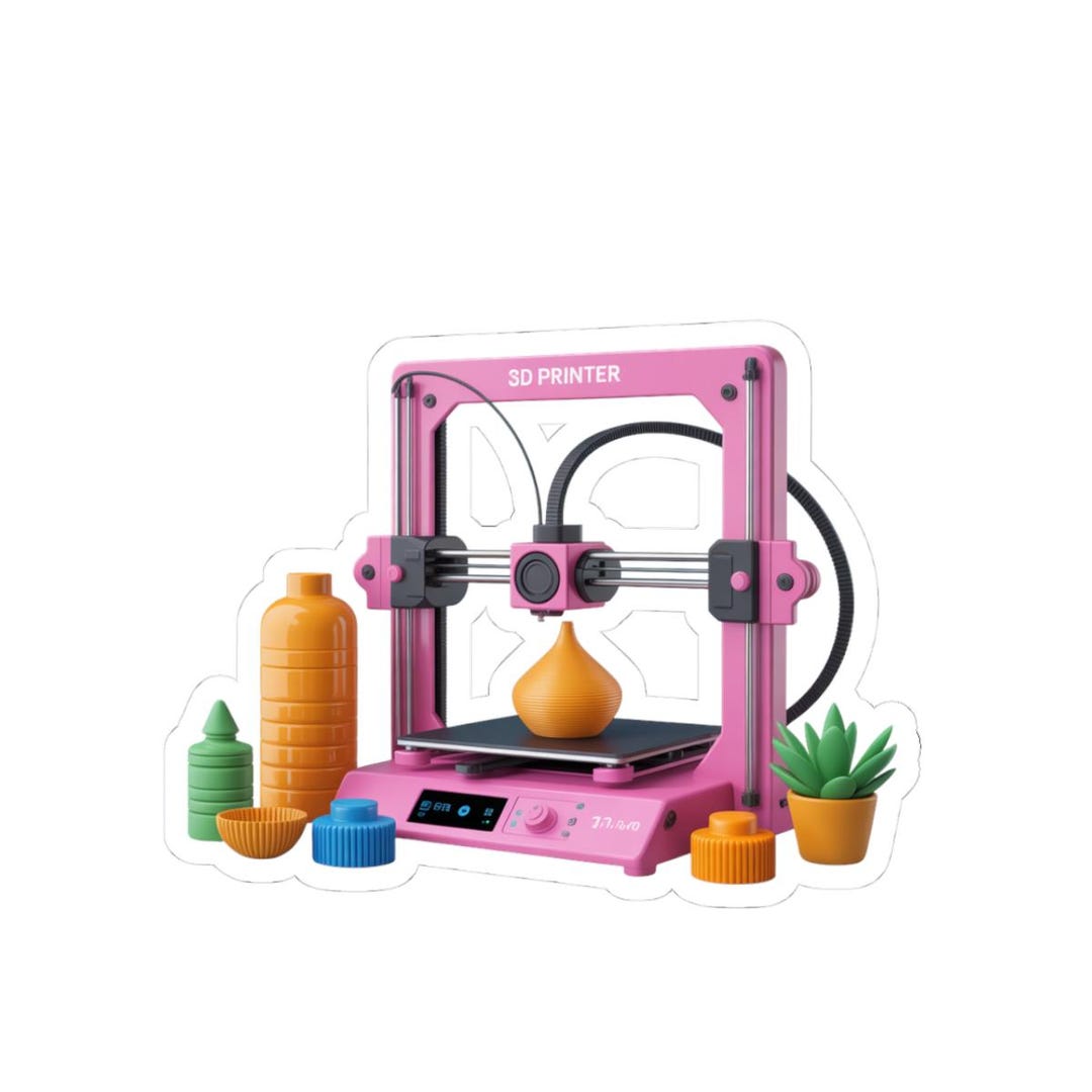 3D Printer Sticker | Pink 3D Printing Machine Kiss-cut Vinyl - Etsy