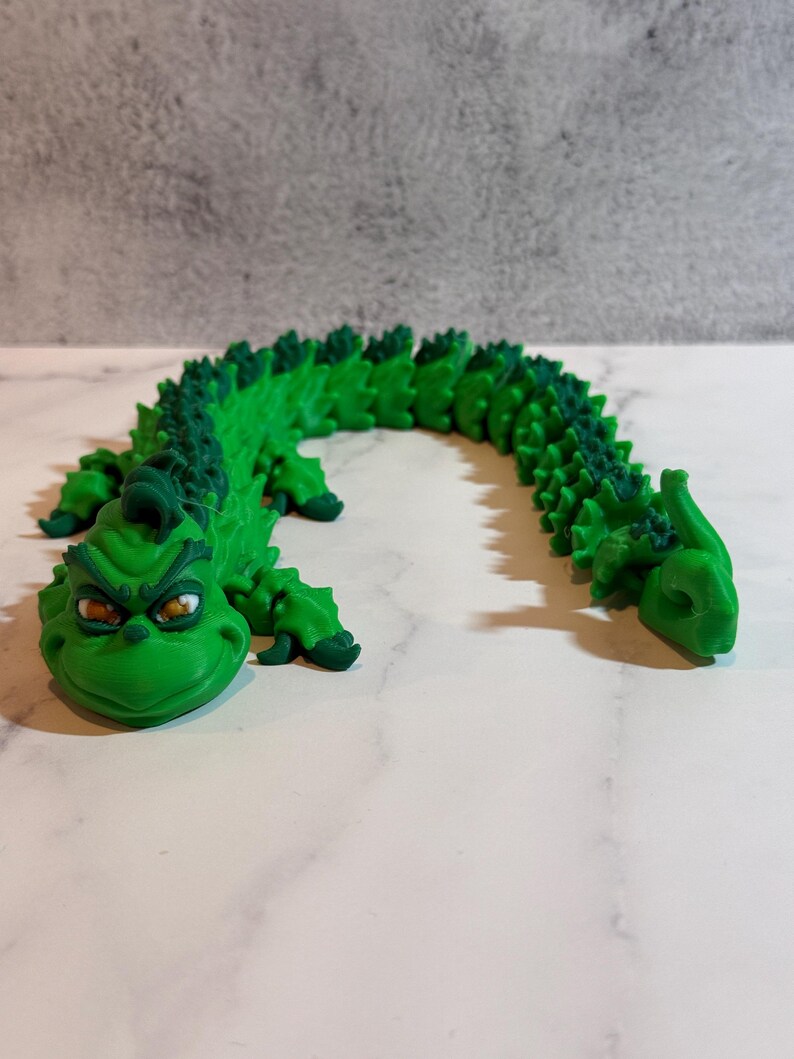 Flexi Grinch Dragon – Fan Art 3D Printed Figure - Etsy
