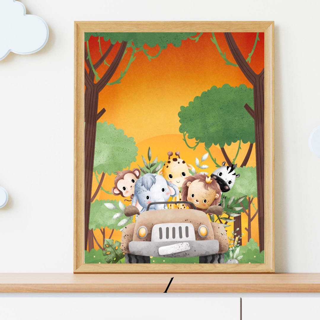 Safari Children's Posters for Everyone. Safari Animals for a Beautiful ...