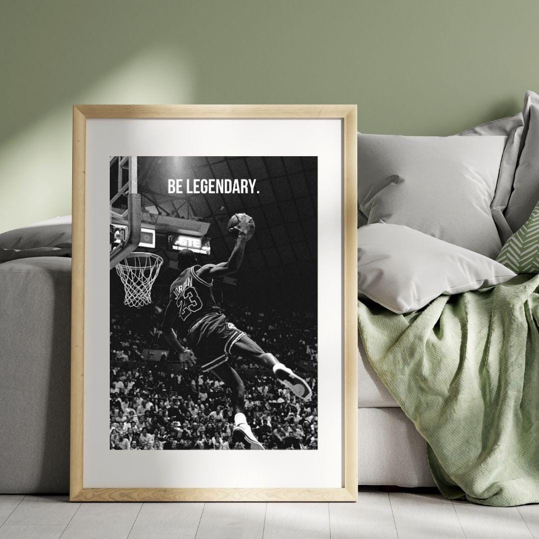 Michael Jordan NBA Be Legendary Poster for Wall Decoration Art for ...