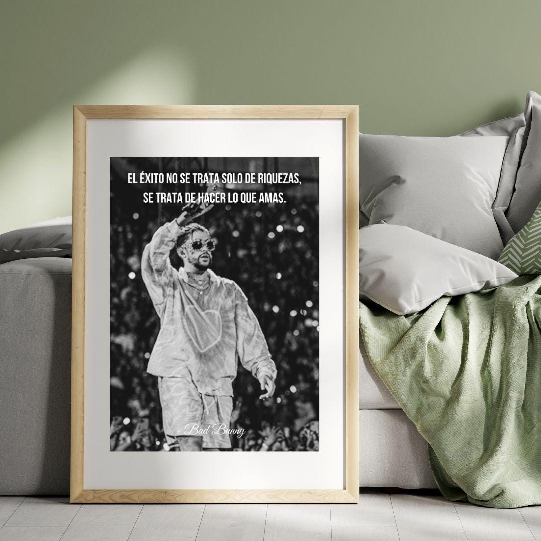 Bad Bunny Motivational Poster, Wall Decoration, Digital Printing ...
