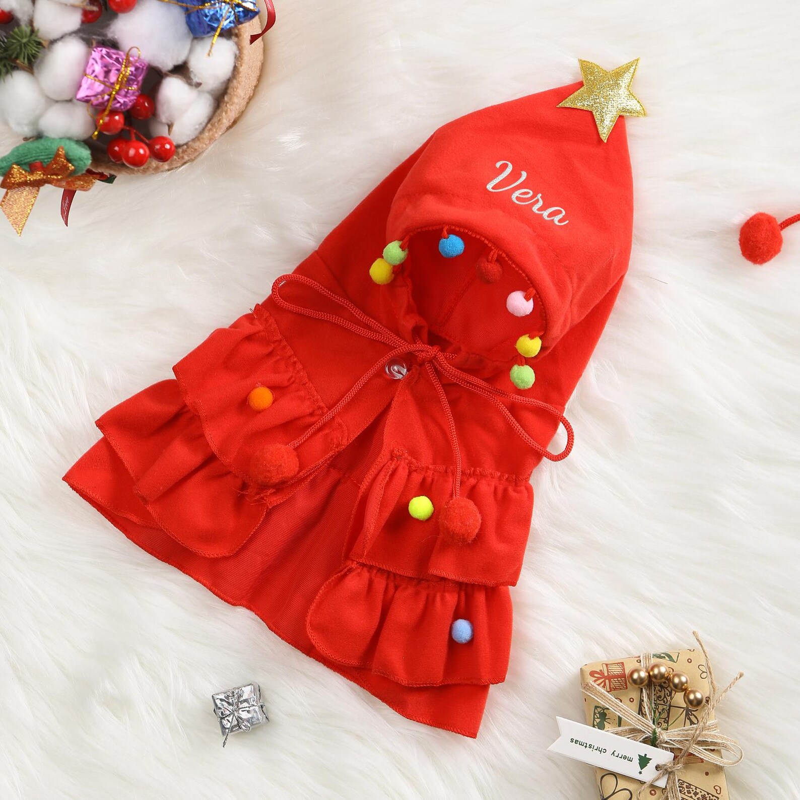 Personalized Pet Christmas Cape With Name，custom Holiday Costume ...