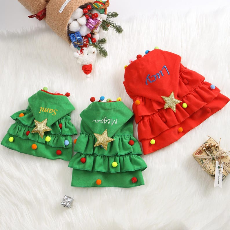 Personalized Pet Christmas Cape With Name，custom Holiday Costume ...