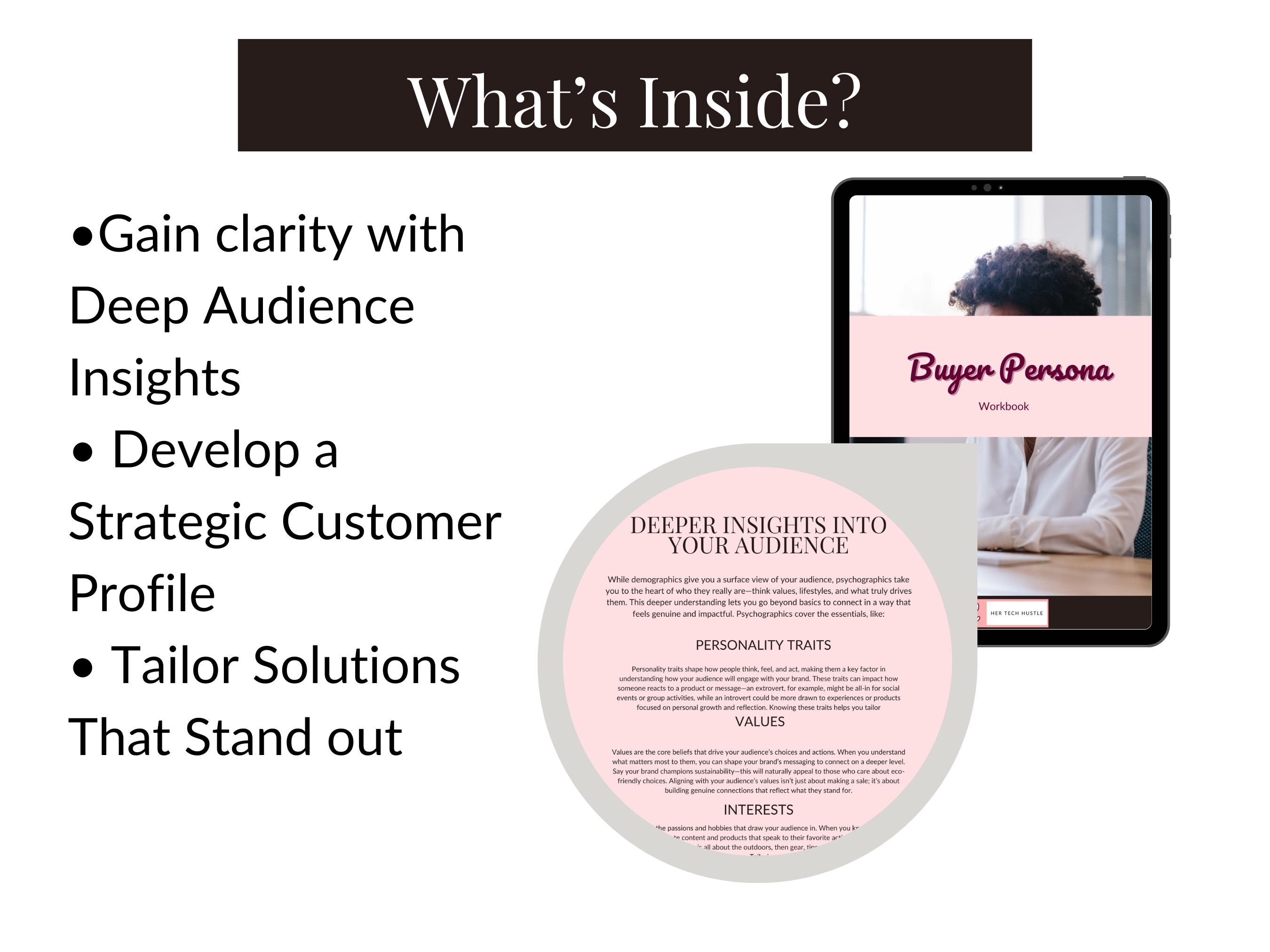 Buyer Persona Workbook Customer Avatar Template Digital Marketing Ideal ...