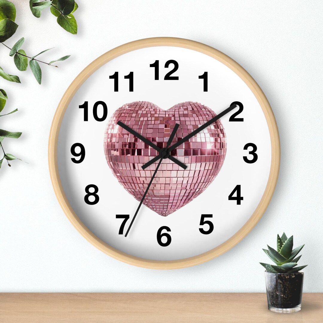 Disco Heart Wall Clock Fun Home Decor, Unique Gift for Party Lovers ...