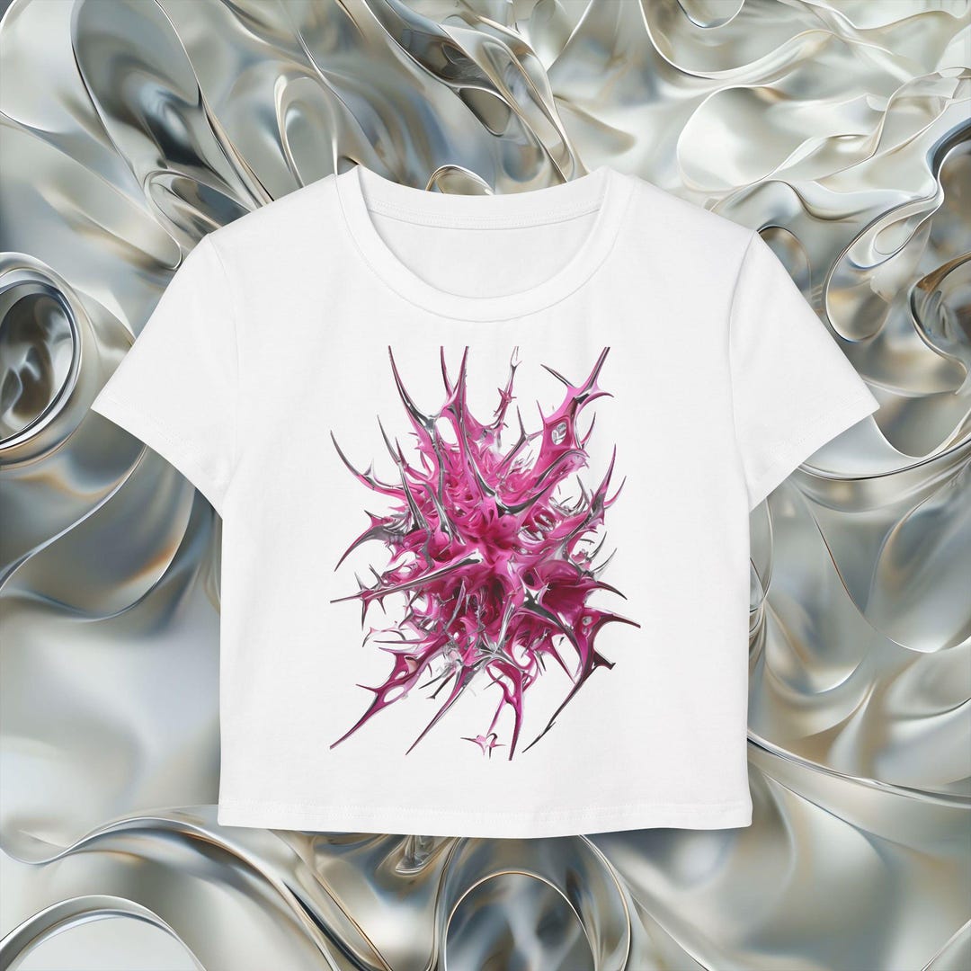 Cybercore Aesthetic Crop Top, Vaporwave Graphic T-shirt, Y2K Women's ...